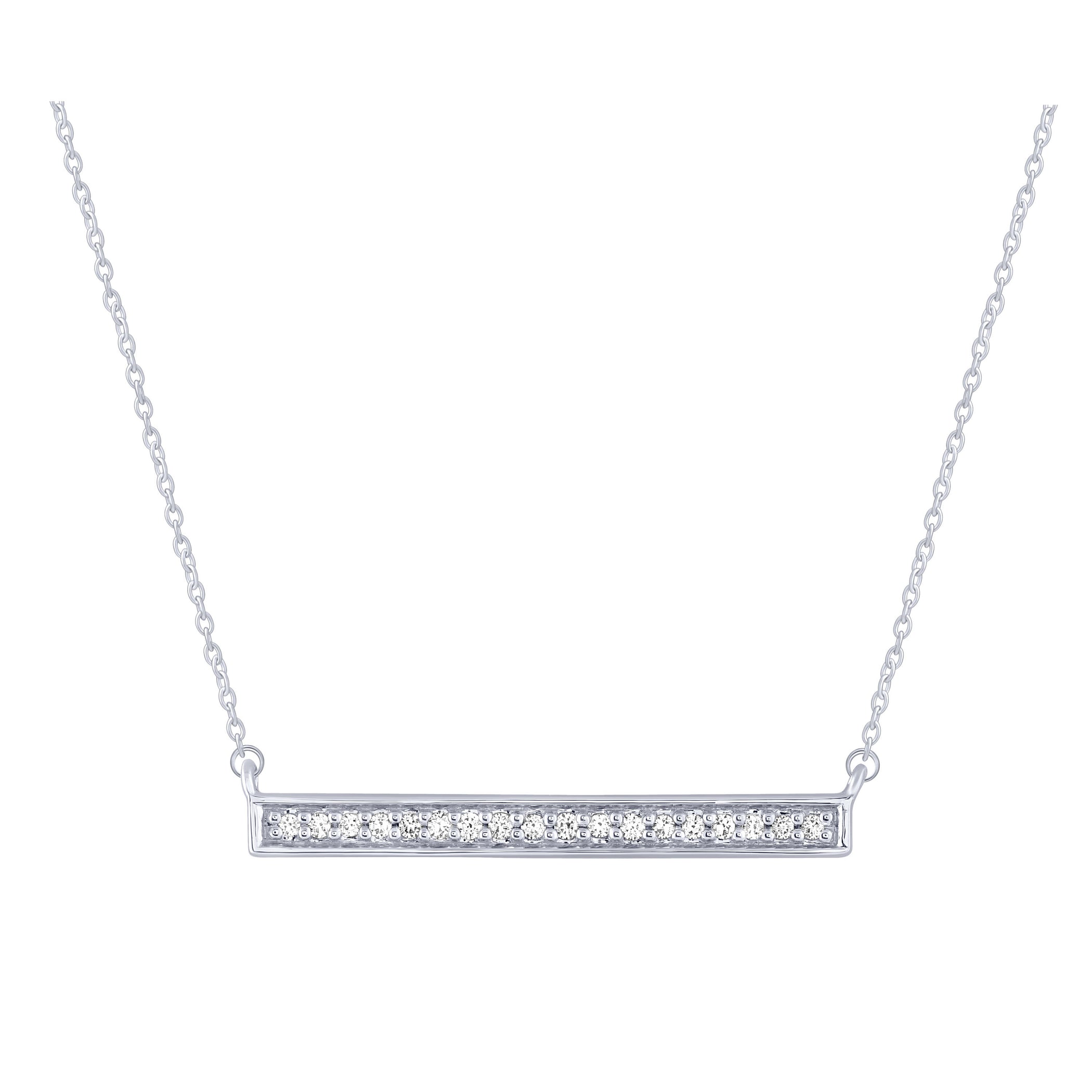 Sterling Silver .10ct Diamond Bar Necklace – Nespoli Jewelers