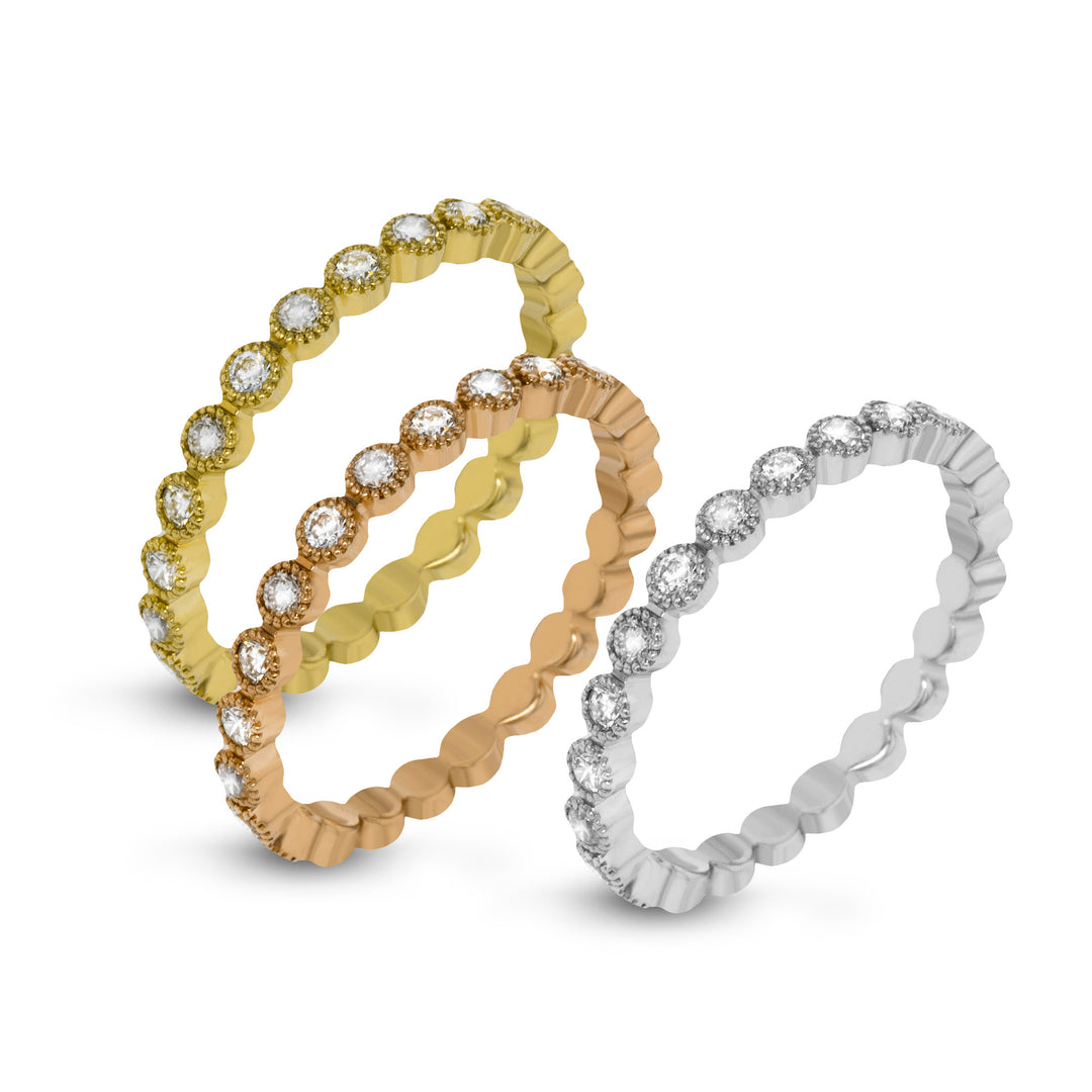 14k Yellow Gold .40ct Diamond Stackable Ring – Nespoli Jewelers